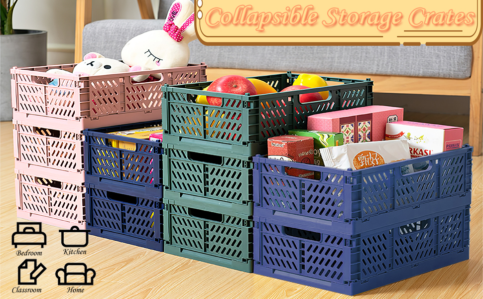 Amazon.com : Dalexuii 3Pcs Collapsible Stackable Storage Bins, 7.5L ...