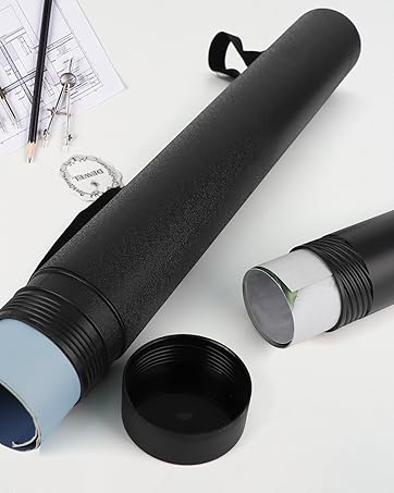 DEWEL Document Storage Poster Tube Expandable 63 cm to 107 cm, Plastic Waterproof Telescoping ...