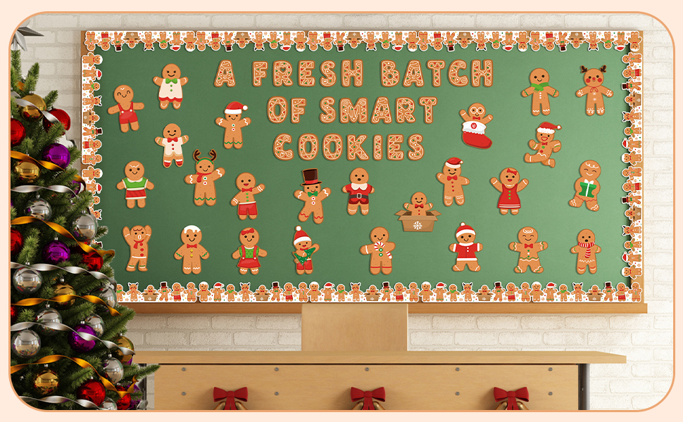 Amazon.com: Haooryx 120Pcs Christmas Winter Gingerbread Man Bulletin ...