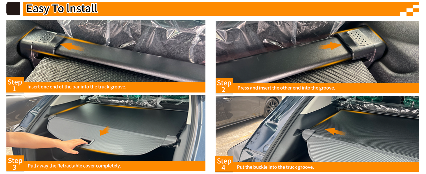 Amazon.com: Retractable Cargo Cover Compatible With Honda Pilot 2023 2024 2025 - Trunk Anti ...