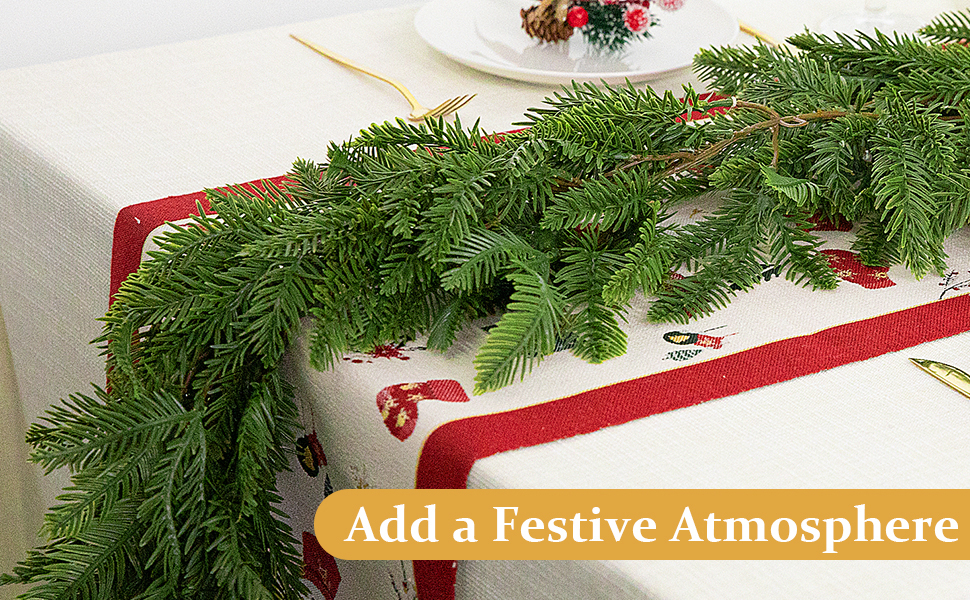 Amazon.com: Watayo 6 Ft Christmas Norfolk Pine Garland - Dense Real Touch Pine Greenery Garlands ...