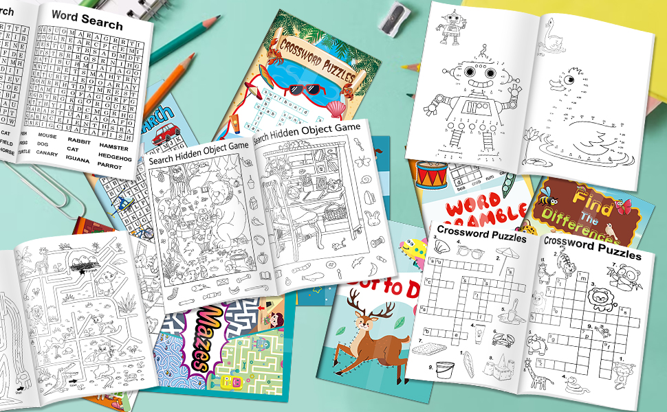 OSIMIG 24 Mini Activity Books for Kids Party Favours ages 4-8 8-12 ...