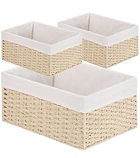 Amazon.com: Vagusicc Wicker Storage Basket, Set of 2 Hand-Woven Paper ...