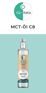Go-Keto MCT Oil C8, 500 ml - HUILE TCM premium C8, dans bouteille en verre, 100% huile de coco ...