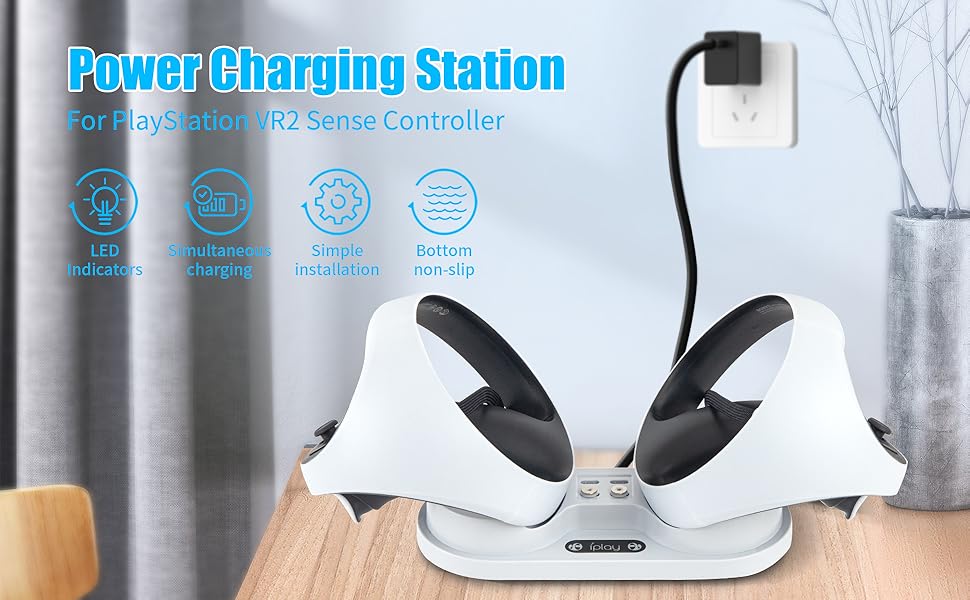 Amazon.com: PSVR 2 Controller Charging Station, PS VR2 Sense Charging Dock, Charging Stand for ...