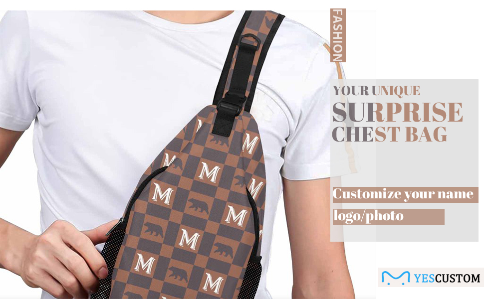 Amazon.com | Custom Sling Bag, Personalized Chest Bags Men Women Customized Photo Text Backpack ...