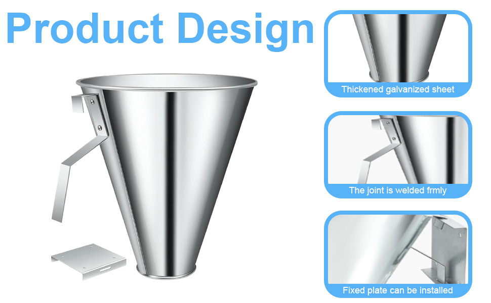 Amazon.com: GJMZTQG Poultry Restraining Cone, Galvanized Steel Chicken Killing Cone Flat Back ...