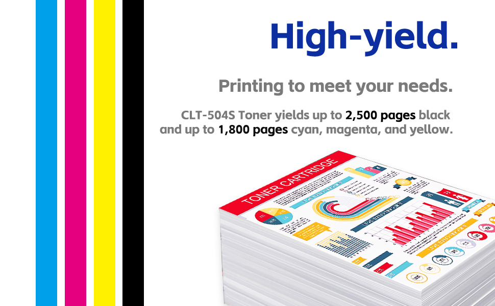 Amazon.com: clt-504S K/C/M/Y 4 Pack Toner Cartridge Set (CLT-K504S CLT-C504S CLT-Y504S CLT-M504S ...