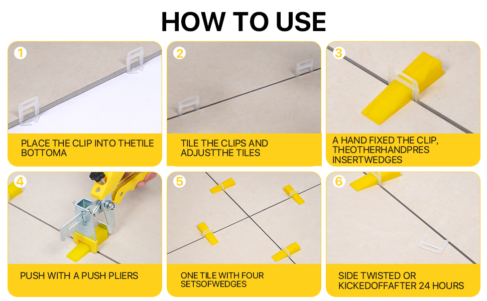 900pcs Tile Leveling System Wedges, Reusable, 1/32, 1/16, 1/8 Inch ...