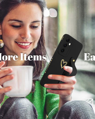 Amazon.com: Fiyart Designed for Samsung Galaxy S24 Case with Phone Stand Holder Cute Love Hearts ...