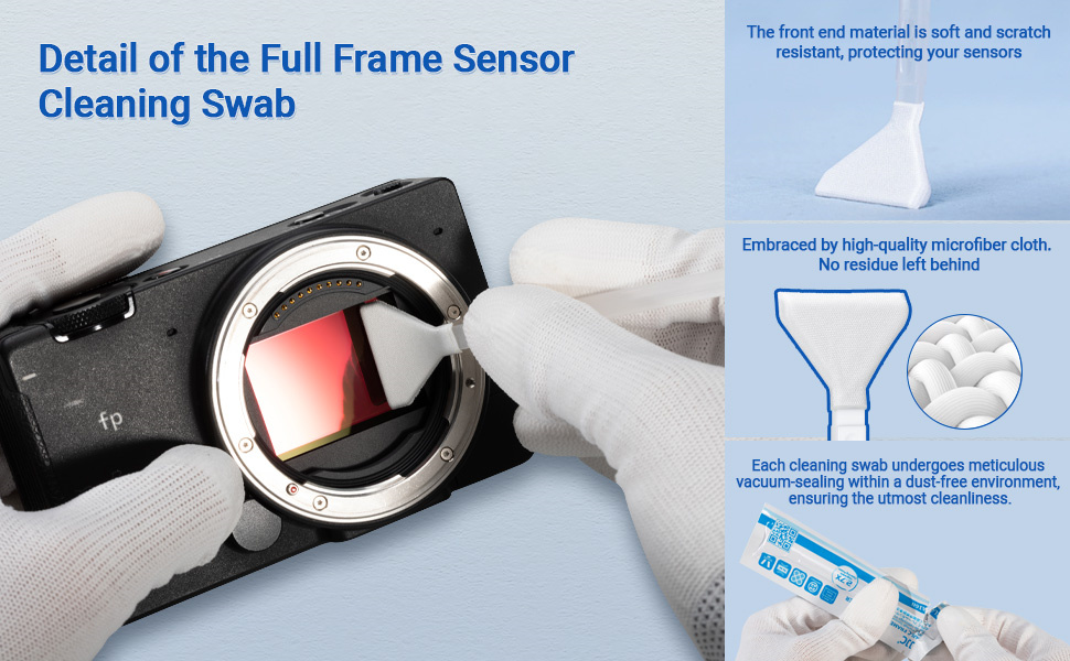 Professional Camera Sensor Cleaning Kit, 12PCS 24mm Full Frame Sensor Cleaning Swabs Camera ...