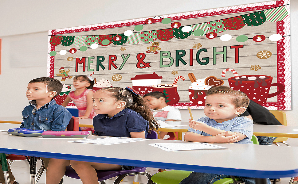 Amazon.com : Christmas Bulletin Board Decorations Hot Cocoa Cup ...