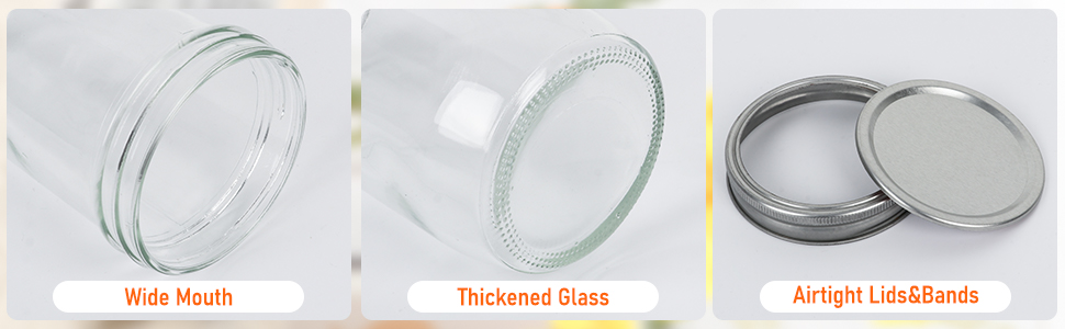 Amazon.com: Jaisie.W 24 oz Wide Mouth Mason Jars 6pack, Glass Tall Mason Jars 24 oz with ...