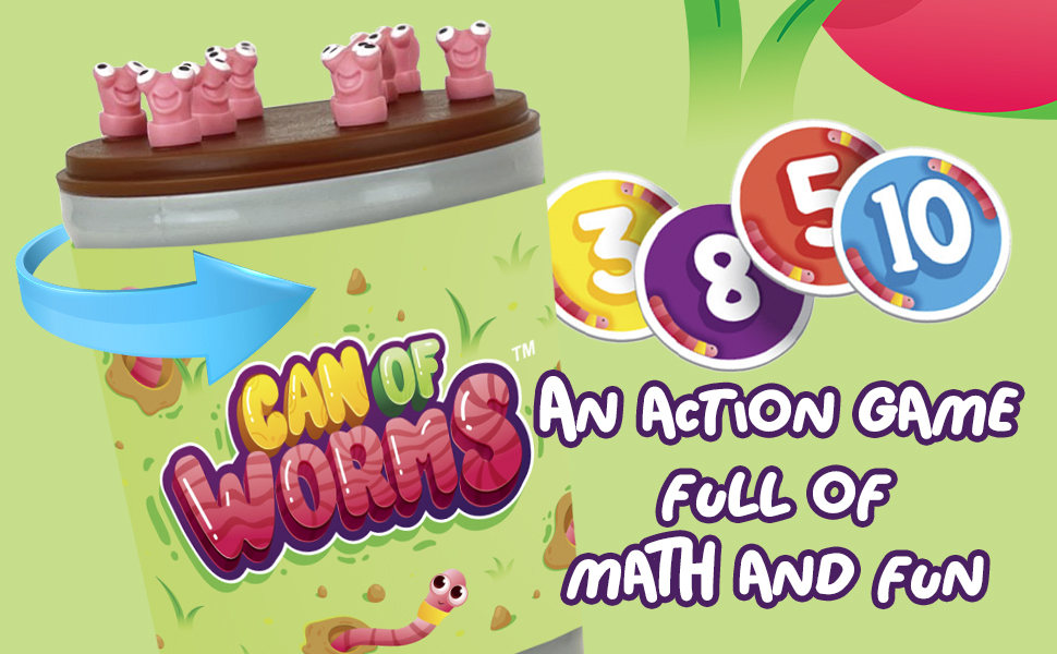 Amazon.com: FoxMind Can of Worms Quick Math Game, On The Go Educational ...