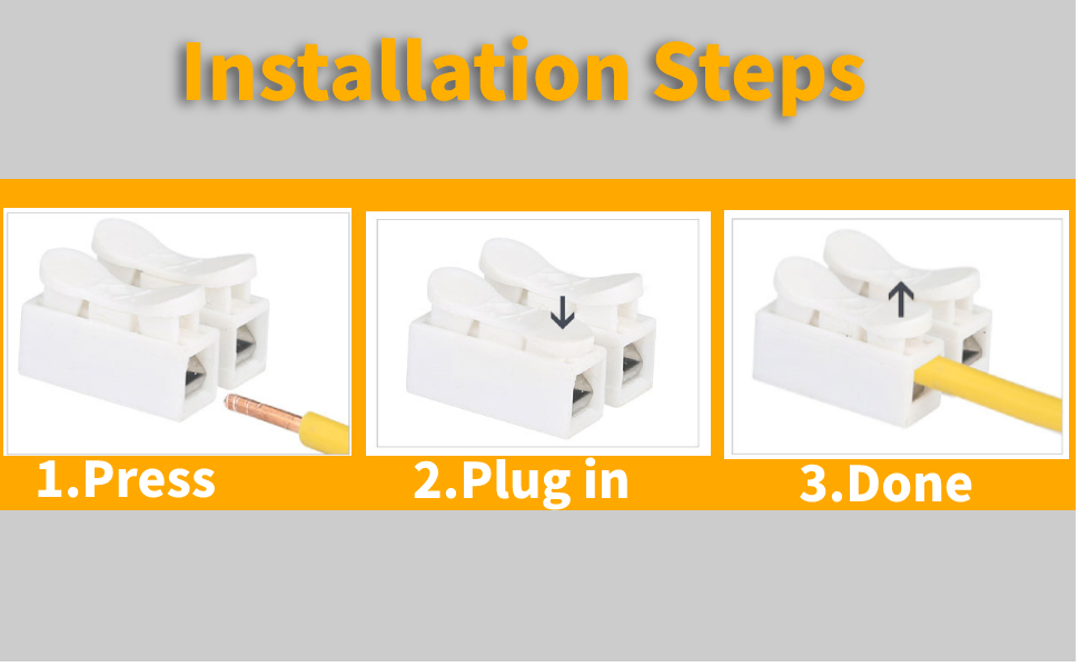 100Pcs Wire Connector Spring Clips, Quick Connect Wire Connector, 2P CH ...