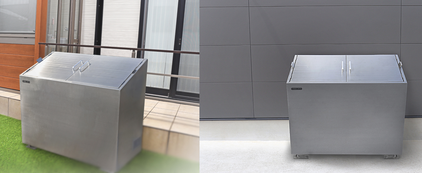 Amazon | ダイケン ゴミ収集庫 クリーンストッカー CKR-1909-2 スチールタイプ 組立式 奥行900mm 容量1450L ゴミ袋(45L)約32袋集積 16世帯目安 | 屋外ゴミ収納庫