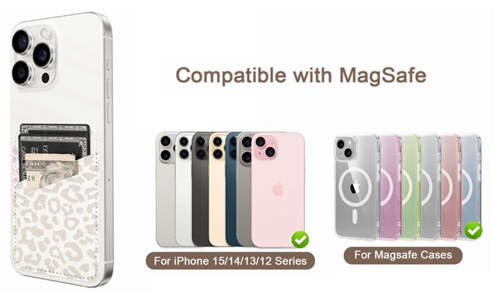 Amazon.com: uCOLOR Magnetic Wallet Card Holder - Compatible with MagSafe for iPhone 15/14/13/12 ...