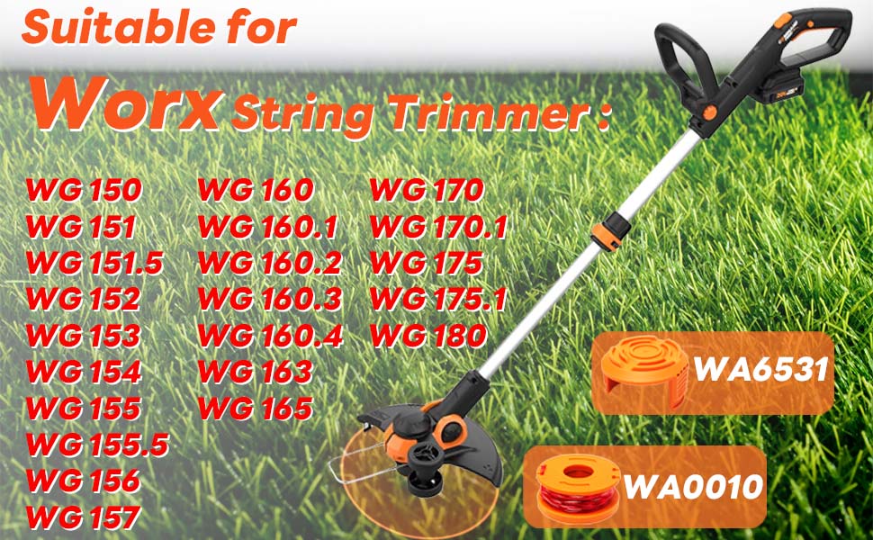 Amazon.com : GLDCAPA 36 Pcs Replacement Trimmer Spools Compatible with Worx String Trimmer,300ft ...
