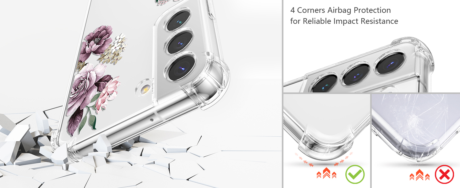 Amazon.com: DEFBSC Soft Case Compatible with Samsung Galaxy S22, Clear Floral Flower Pattern ...