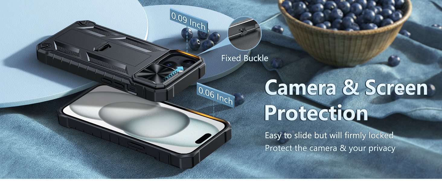 Amazon.com: FNTCASE for iPhone 15 Protective Phone-Case: for iPhone 16e Military Grade Dropproof ...