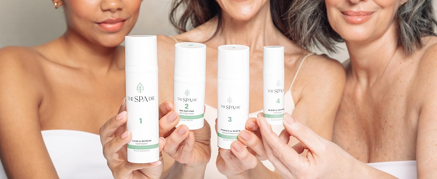 Amazon.com: The Spa Dr. 4-Step Skin Care Kit - 30 Day Supply Self Care Kit - Anti Agin Facial ...