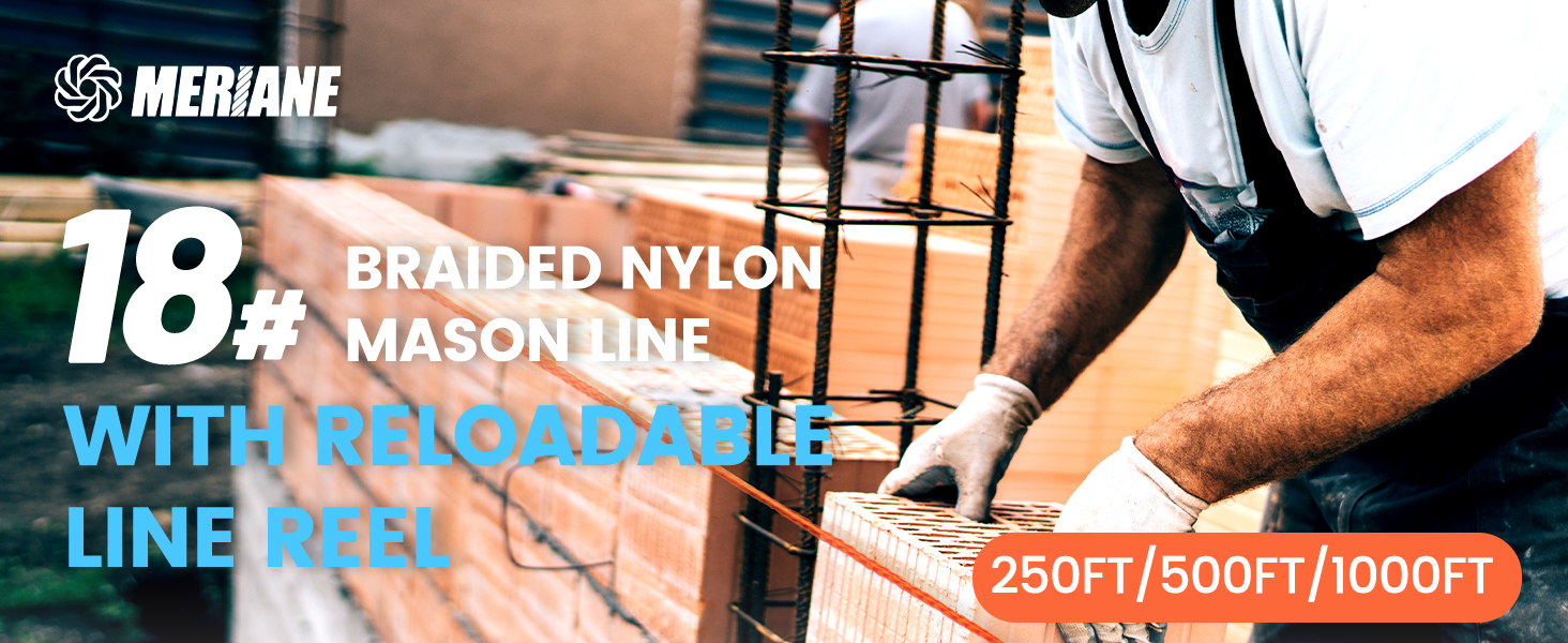 MERIANE Mason Line w/Reloadable Line Reel, 500FT Nylon String Line, 18 ...
