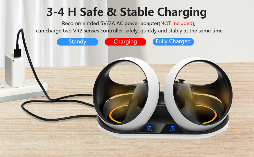Amazon.com: PSVR 2 Charging Station for Playstation VR2 Sense Controller, Premium PSVR2 Charging ...