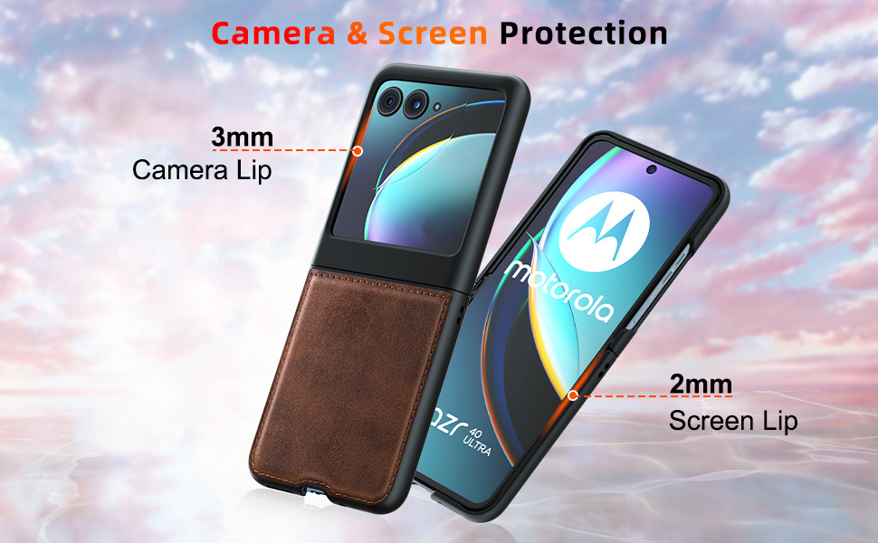 Amazon.com: Foluu (Upgraded for Motorola Razr Plus 2023 Case, Moto Razr Plus 2023 Leather Case ...