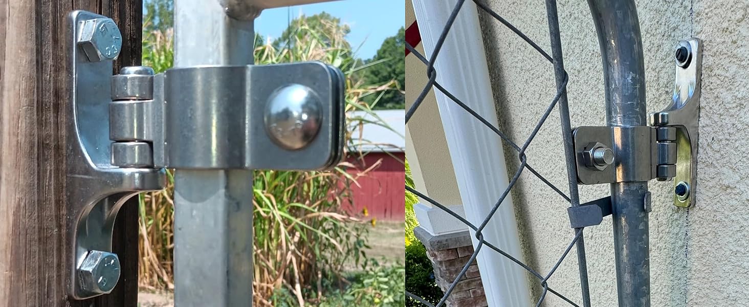 Amazon.com: Insaga 304 Stainless Steel Gate Hinges 2Pack, Heavy Duty 1-5/8" Pipe Hinge with 5/8 ...