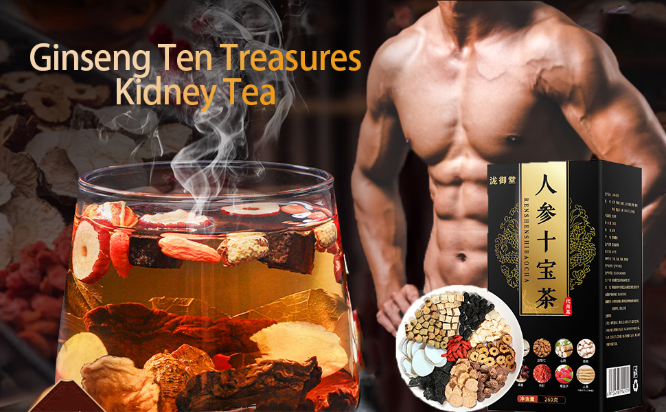 Amazon.com : Ginseng Ten Treasures Tea, Chinese Herbal Kidney Detox Tea for Men & Women, 10 ...