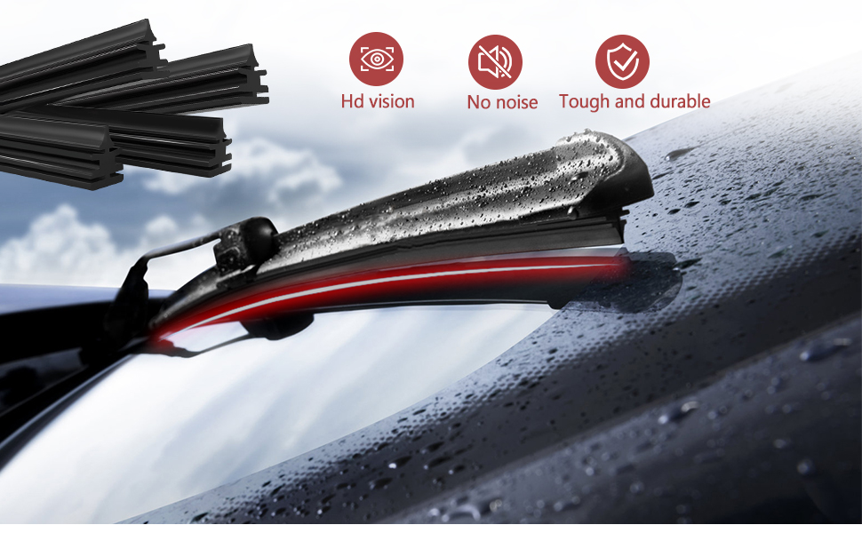 Amazon.com: 4PCS Windshield Wiper Refills, 26" Adjustable Size of Universal Replacement ...