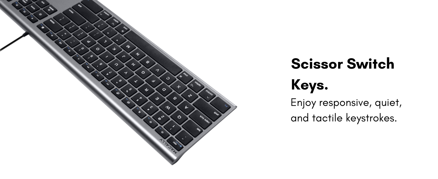 Amazon.com: Macally Ultra-Slim USB Wired Computer Keyboard - Works ...