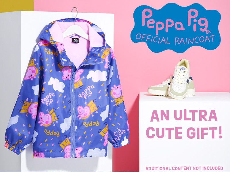 Peppa Pig Kids Waterproof Jacket - Rain Coat for Girls, Fleece Lined Hooded Jacket for Toddlers ...