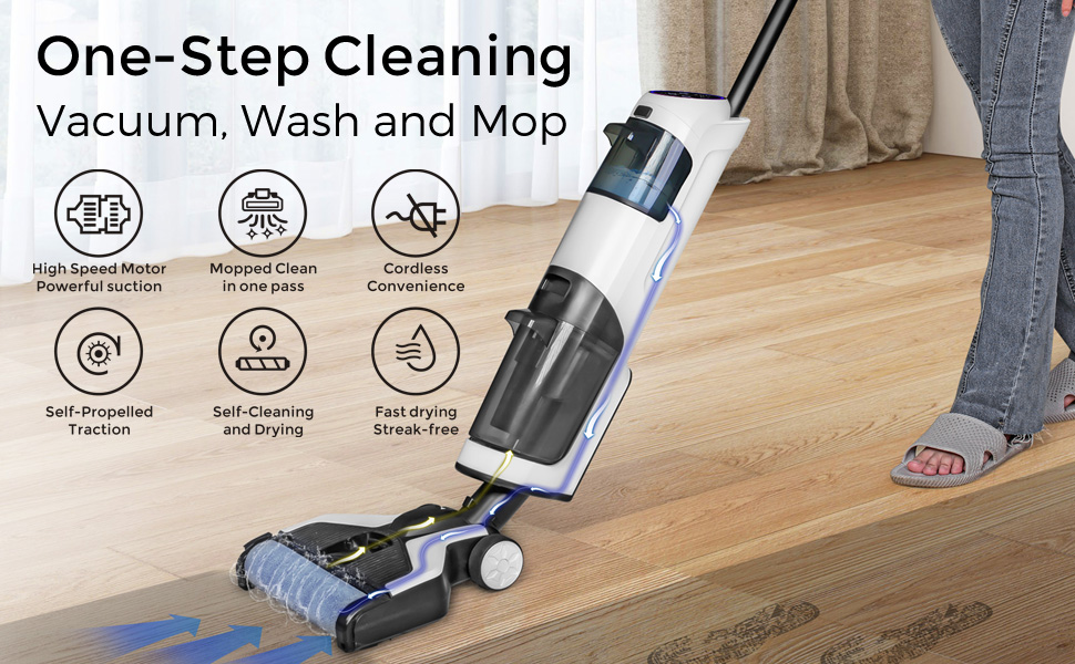 Amazon.com: Sonicgrace Cordless Wet/Dry Vacuum Cleaner and Mop, Powerful One-Step Cleaning for ...