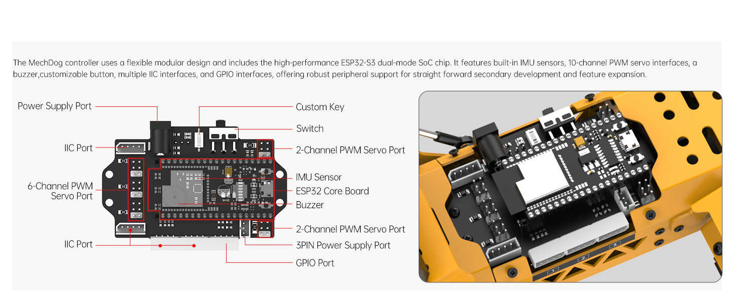 Amazon.com: Hiwonder MechDog Smart Robot Dog for Arduino,Scratch,and Python with ESP32 ...