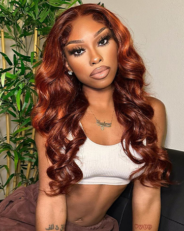 Amazon.com : SPOU 30 Inch Reddish Brown 180 Density Body Wave HD Lace Frontal Wigs Human Hair ...