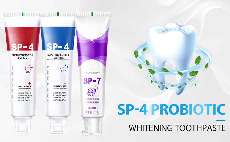 Amazon.com: 3Pcs Yayashi Sp-4 Toothpaste, Sp-4 Probiotics Whitening Toothpaste 120g, Sp-7 Mint ...