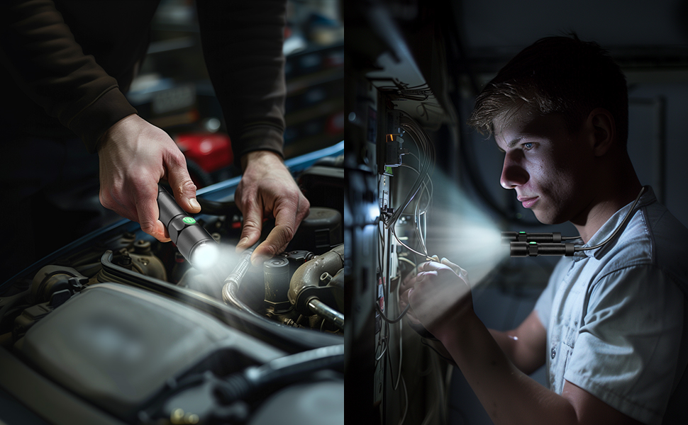 Rechargeable LED Neck Light, 1800Lumens Detachable Work Light with Magnetic Base, Gooseneck ...