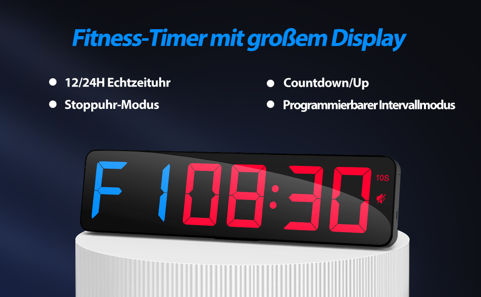Gym Timer 15'' Groß Digital LED Wand Uhr,Intervall Timer mit Stoppuhr ...