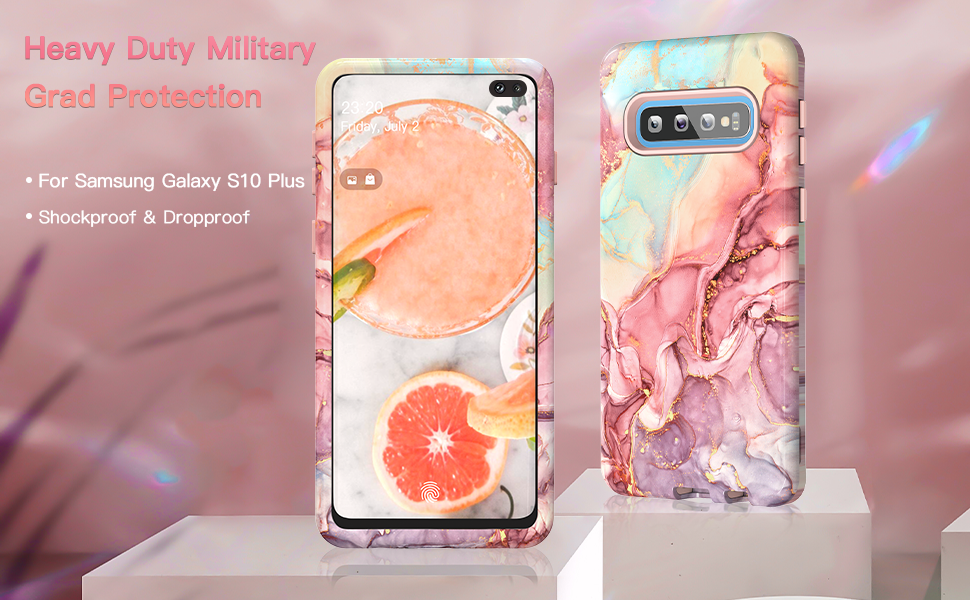 Amazon.com: Btscase for Samsung Galaxy S10 Plus Case (2019), 3 in 1 Heavy Duty Full Body ...