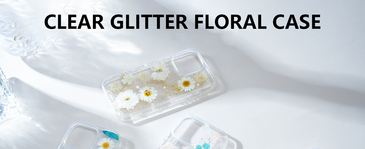 Amazon.com: rongki Floral Case for iPhone 16 Pro Max Clear Case with Real Dried Flower Patterns ...