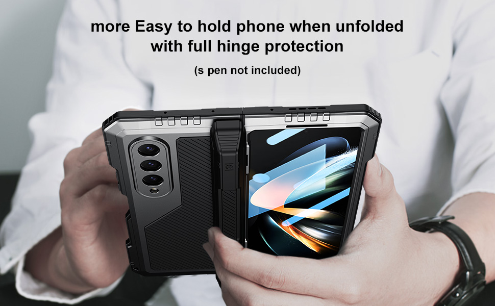 Amazon.com: Libeagle Compatible with Samsung Galaxy Z Fold 4 Case with Metal Bumper Premium ...