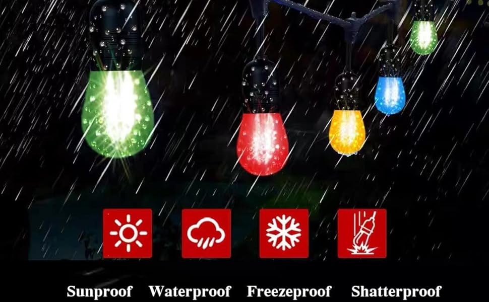 Minsily 15 Pack S14 Colored LED Bulbs LED Replacement Bulb 1W Outdoor ...