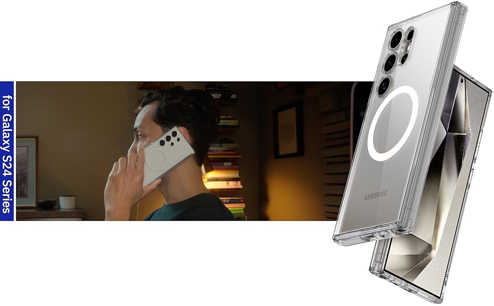 Amazon.com: JIC AirGuard Magnetic Series - for Samsung Galaxy S24 Ultra Case - [Built-in Magnets ...