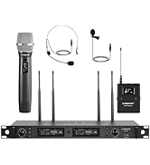 Amazon.com: Phenyx Pro Wireless Microphone System, Quad Channel Wireless Mic, w/ 4x40 UHF ...