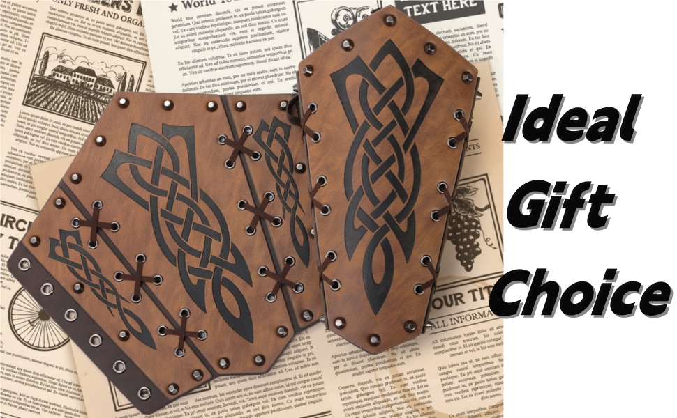 Amazon.com: Pumtus 2 Pack Medieval Arm Bracers, Halloween Leather ...