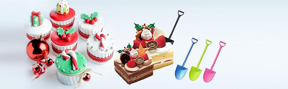 Amazon.com: OaaXbbECco Novelty Mini Shovel Shape Spoons Cute Disposable Plastic Dessert Spoons ...
