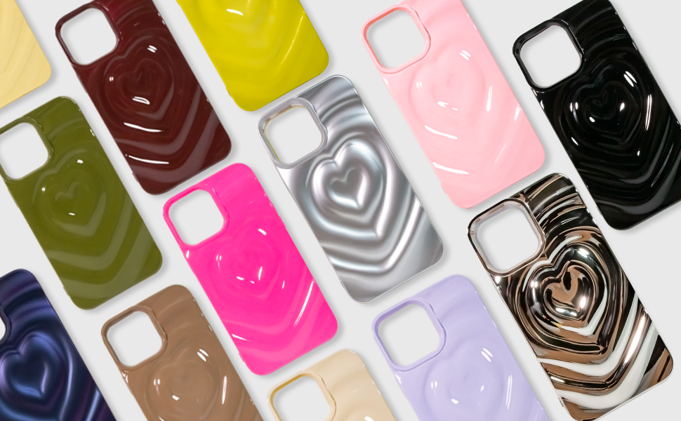 Amazon.com: NITITOP Compatible for iPhone 15 Pro Max Case Cute Love Heart Fashion Soft Silicone ...