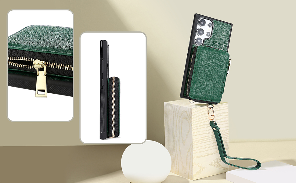 Amazon.com: KelaSip for Samsung Galaxy S24 Ultra Crossbody Wallet Case,Zipper Phone Case with ...