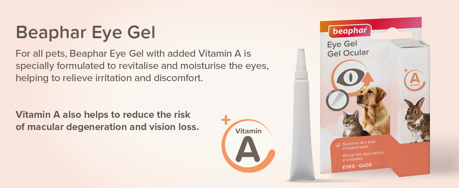 Beaphar | Eye Gel | For Cats, Dogs, Rabbits, Guinea Pigs, and Small Animals | Cleans, Soothes ...